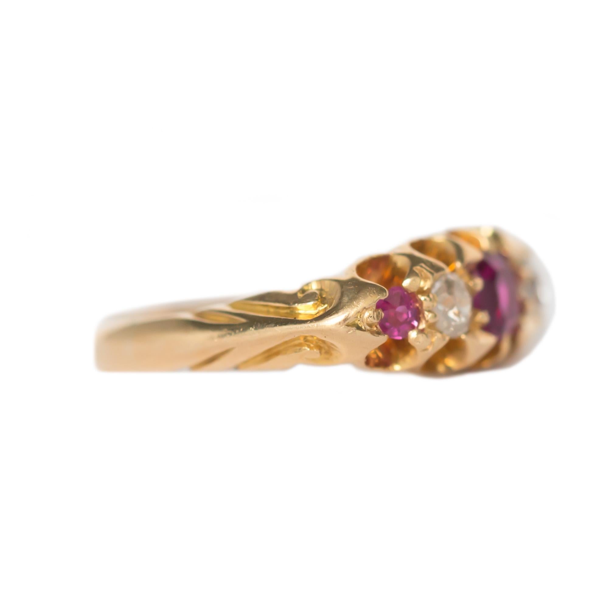 .30 Carat Total Weight Ruby Yellow Gold Engagement Ring at 1stDibs