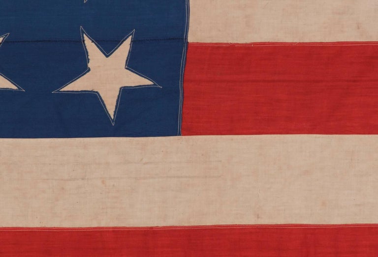 30 Stars on an Antique American Flag Made in the Period Between 1870 ...