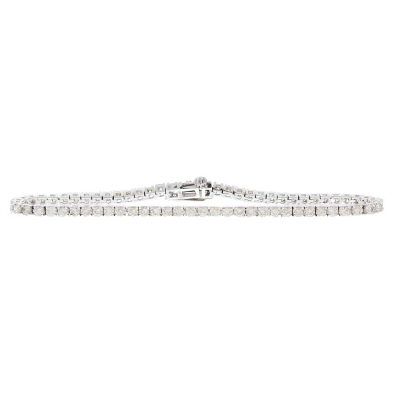 3 00 Carat Natural Diamond Tennis Bracelet G Si 14 Karat White Gold For