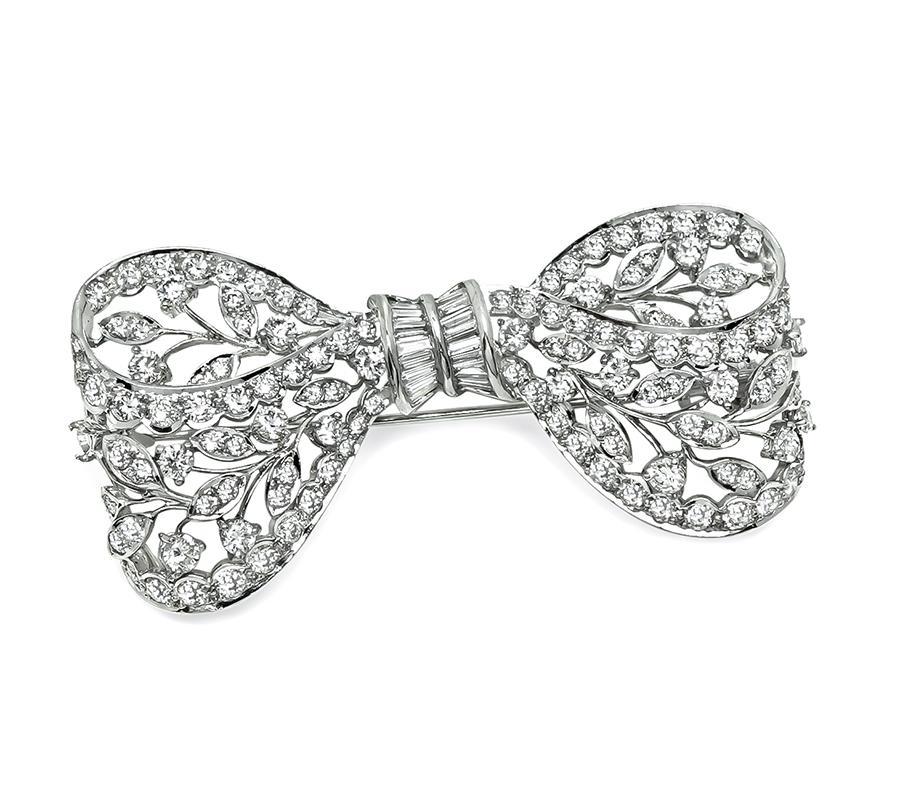 3.00ct Diamond Bow Pin For Sale at 1stDibs