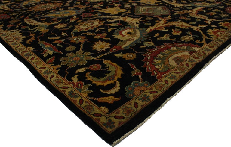 Modern Black Persian Style Rug with Mahal Design, Hollywood Regency ...