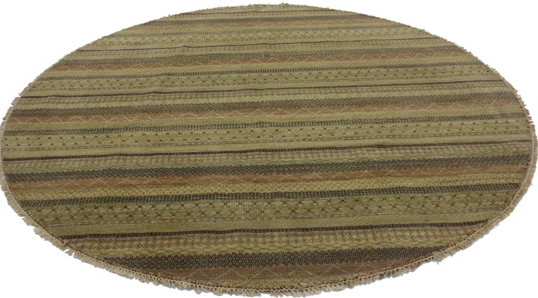 New Transitional Round Rug With Stripes and Modern Style For Sale at ...