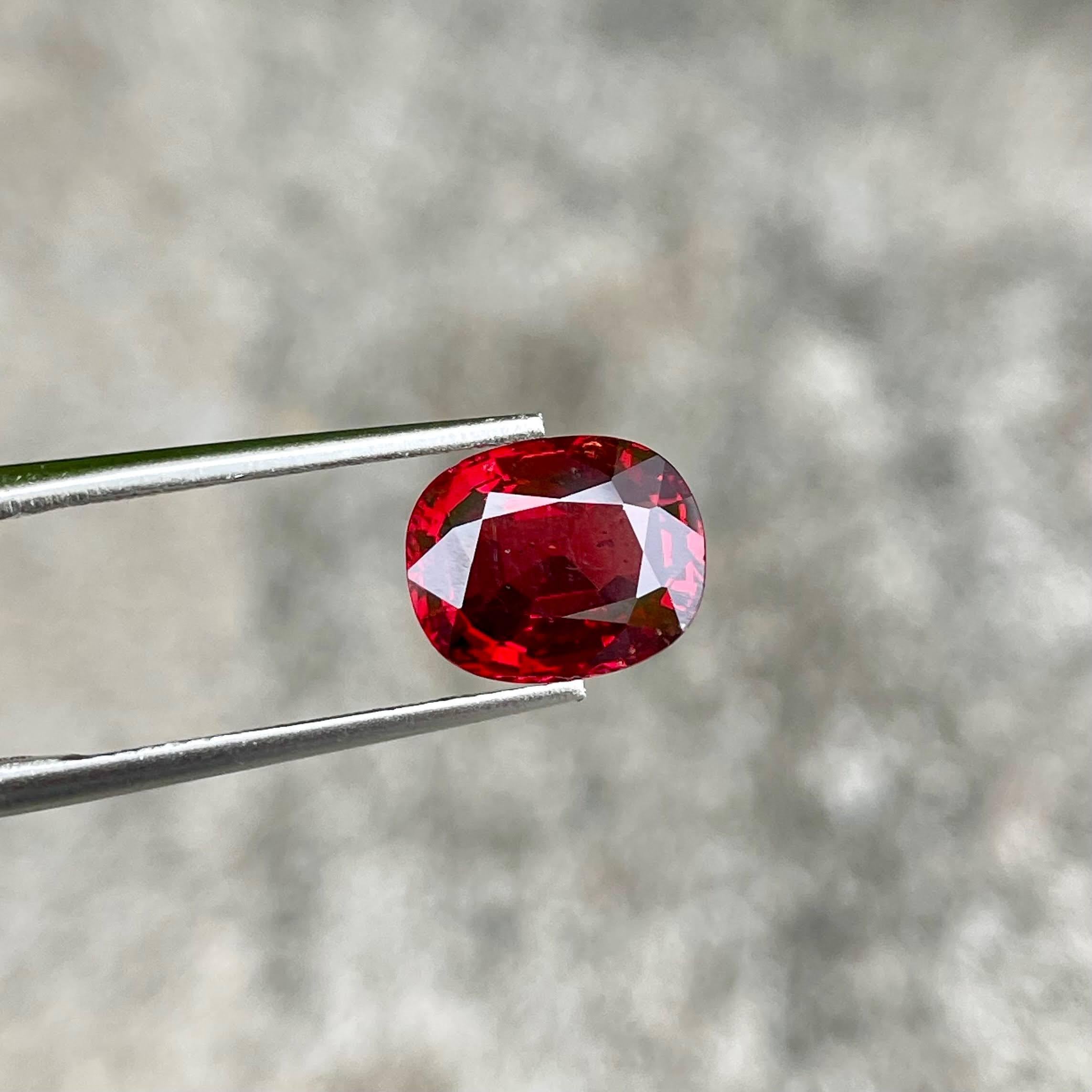 3.03 carats Red Burmese Spinel Stone Cushion Cut Natural Gemstone For ...