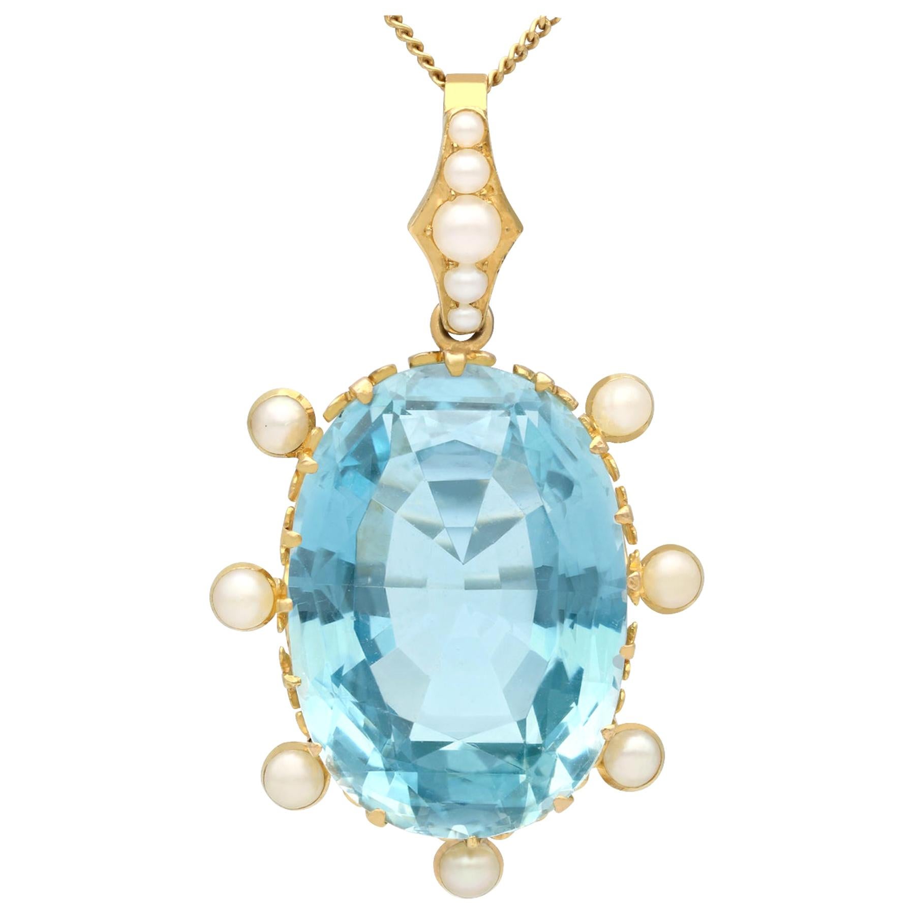 Antique Edwardian Old Cut Diamond and Pearl Pendant, circa 1900s at 1stDibs