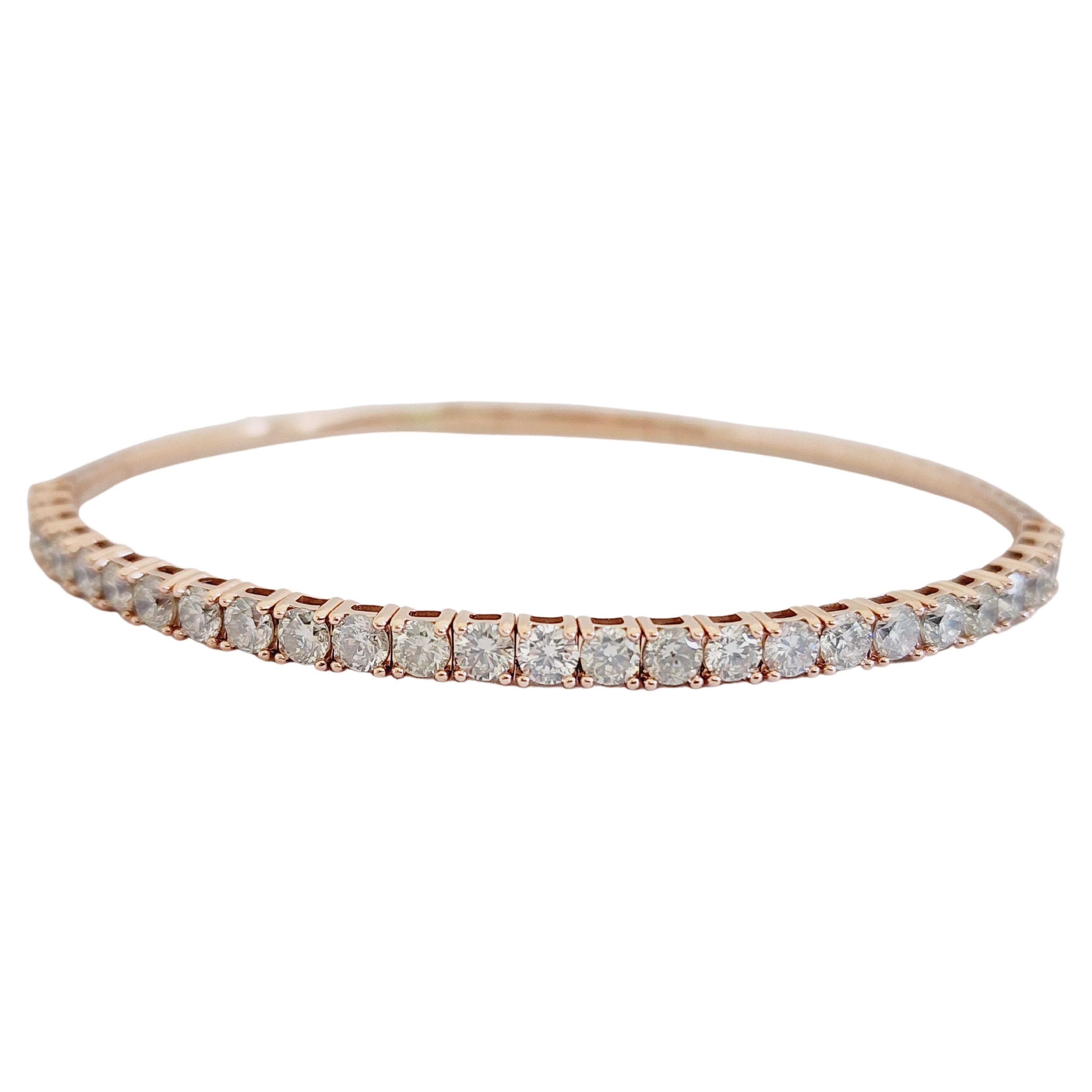 6.06 Carat Full Flexible Bangle Yellow Gold 14 Karat Bracelet For Sale ...