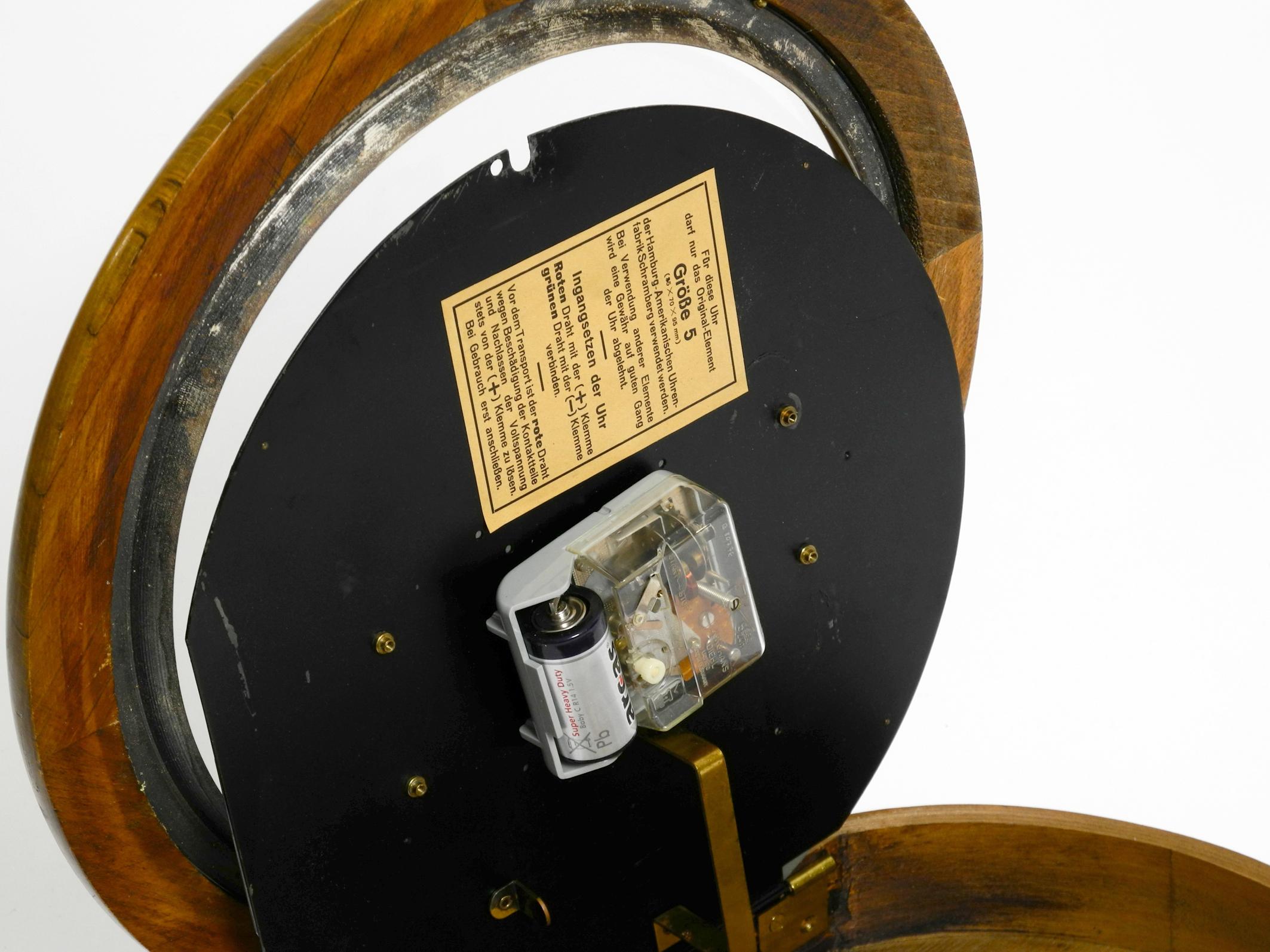 30s ATO wall clock made of oak by the Hamburg-American clock factory ...