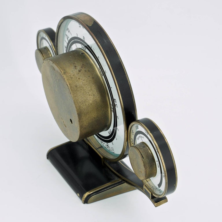 Hans Lufft Machine Age Luxury Table Barometer Weather Station Mid ...