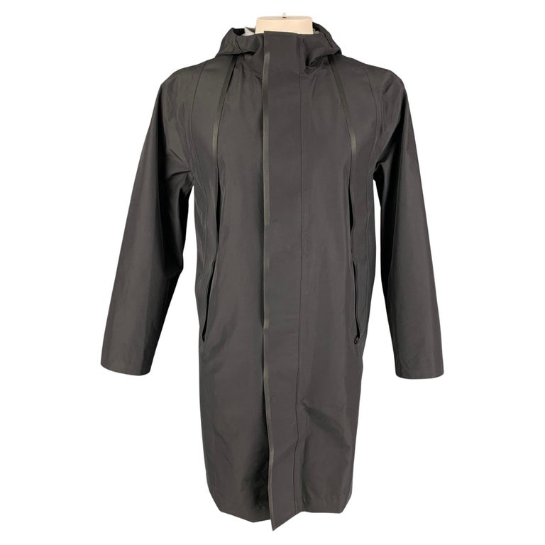 3.1 PHILLIP LIM Black Polyester Nylon Hooded Raincoat For Sale at 1stDibs