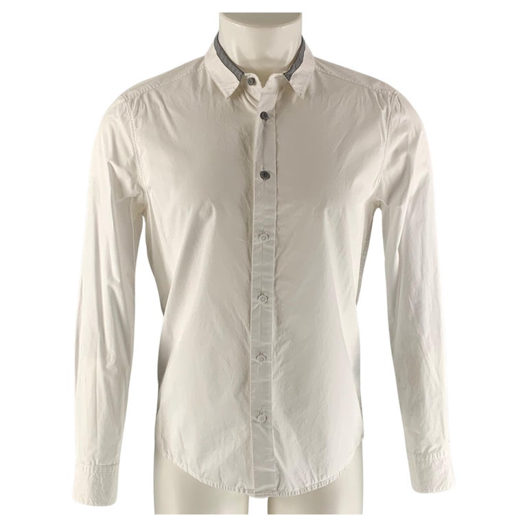 3.1 PHILLIP LIM Size S White Solid Cotton Button Up Long Sleeve Shirt ...