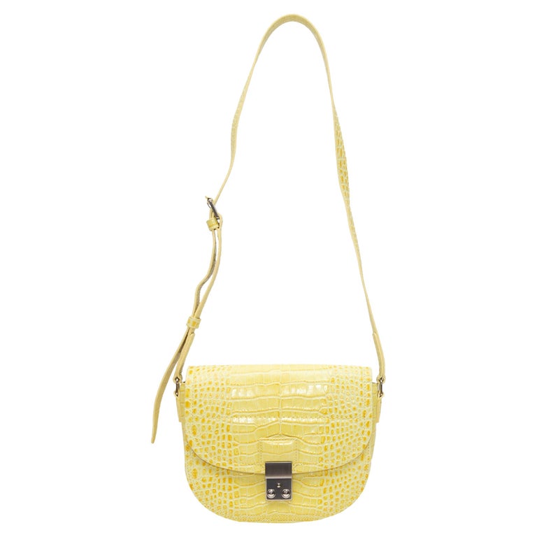 3.1 Phillip Lim Yellow Embossed Leather Crossbody Bag For Sale at 1stDibs