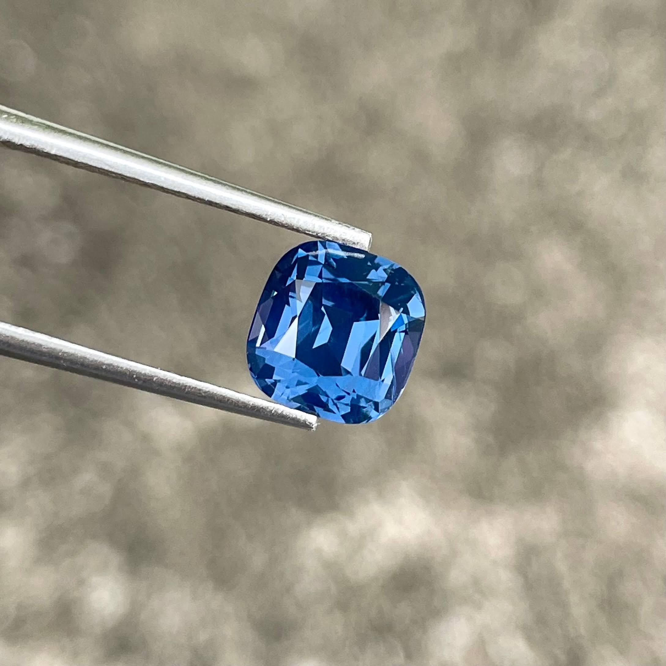 3.10 carats Blue Spinel Stone Cushion Cut Natural Sri Lankan Gemstone For Sale at 1stDibs