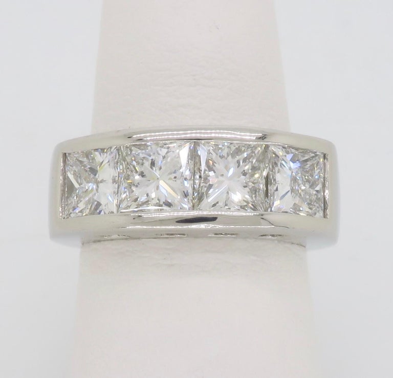 3.10ctw Four Stone Diamond Band Made in Platinum For Sale at 1stDibs