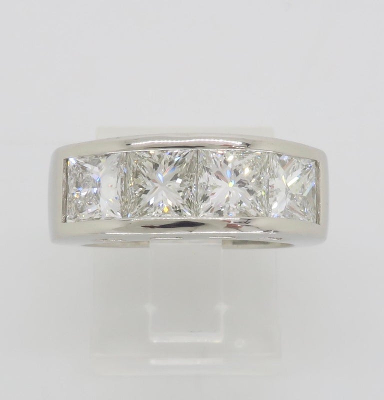 3.10ctw Four Stone Diamond Band Made in Platinum For Sale at 1stDibs