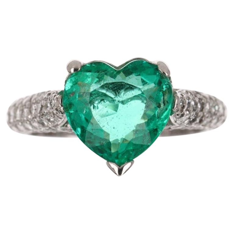 Heart Emerald Ring - For Sale on 1stDibs | heart shaped emerald ring