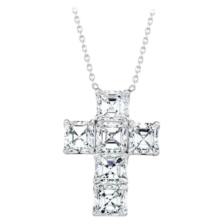 4.40 Carat Asscher Cut Diamond Cross at 1stDibs | cross cut diamond