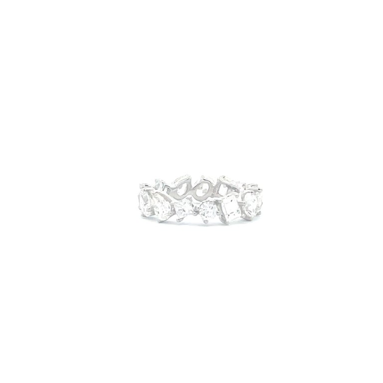 3.15 Ct. Mixed Shape Diamond Eternity Wedding Band 14K White Gold G-H ...