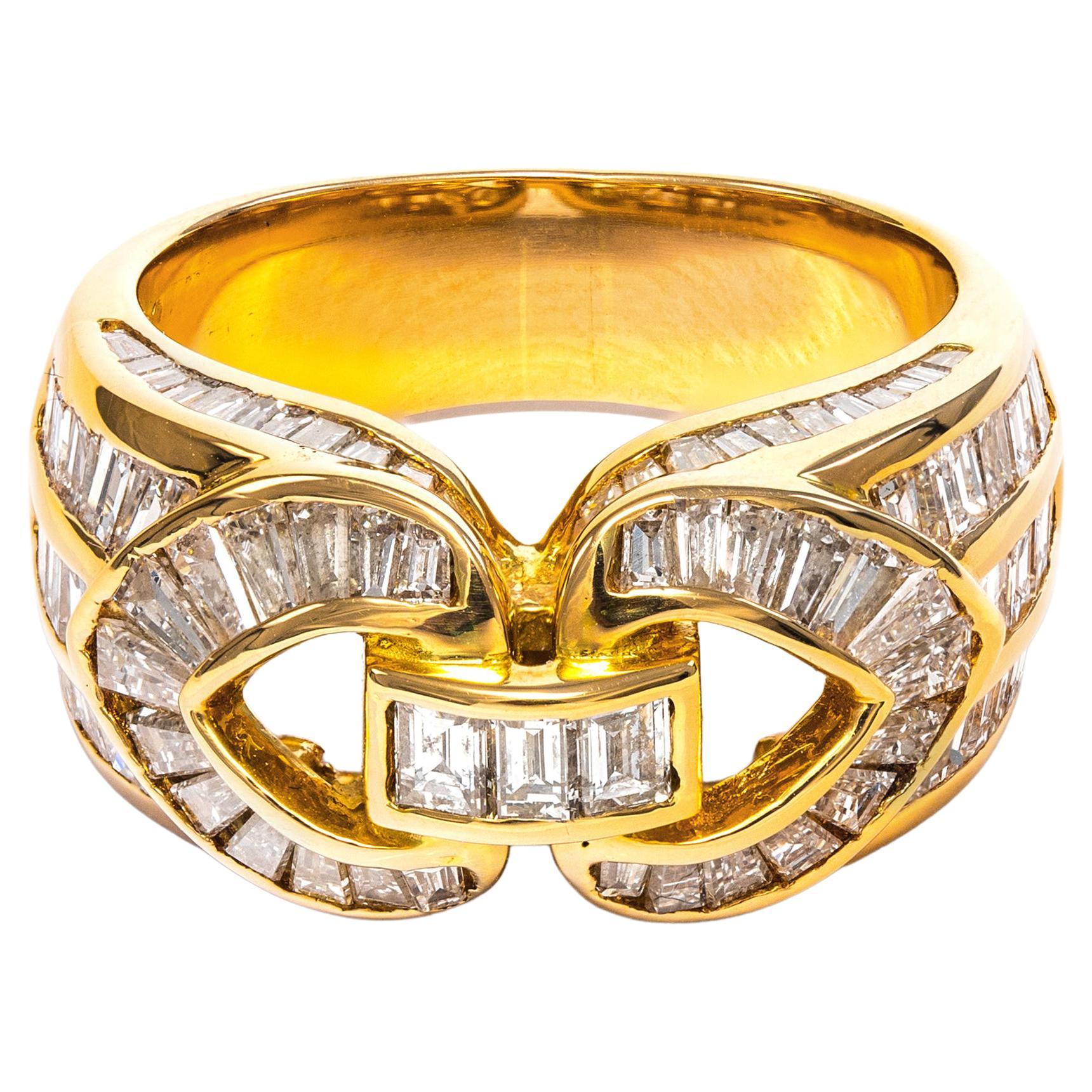 Multi Shape Diamond Mosaic Ring For Sale at 1stDibs