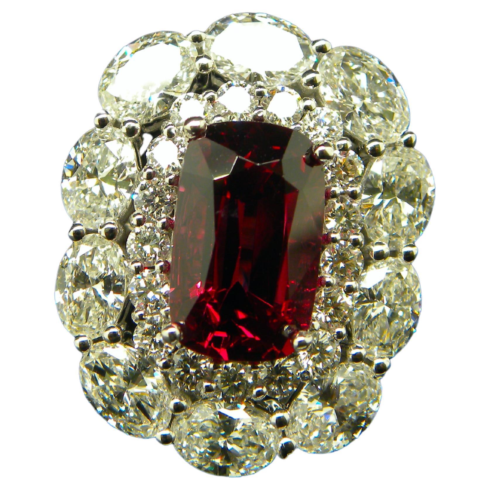 'Turtle' Inspired Vivid Red Ruby and White Diamond Ring For Sale at ...
