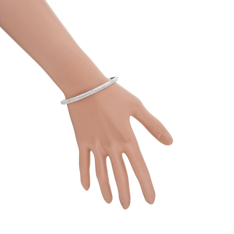 .32 Carat Diamond White Gold Slip On Bangle Bracelet For Sale at 1stDibs