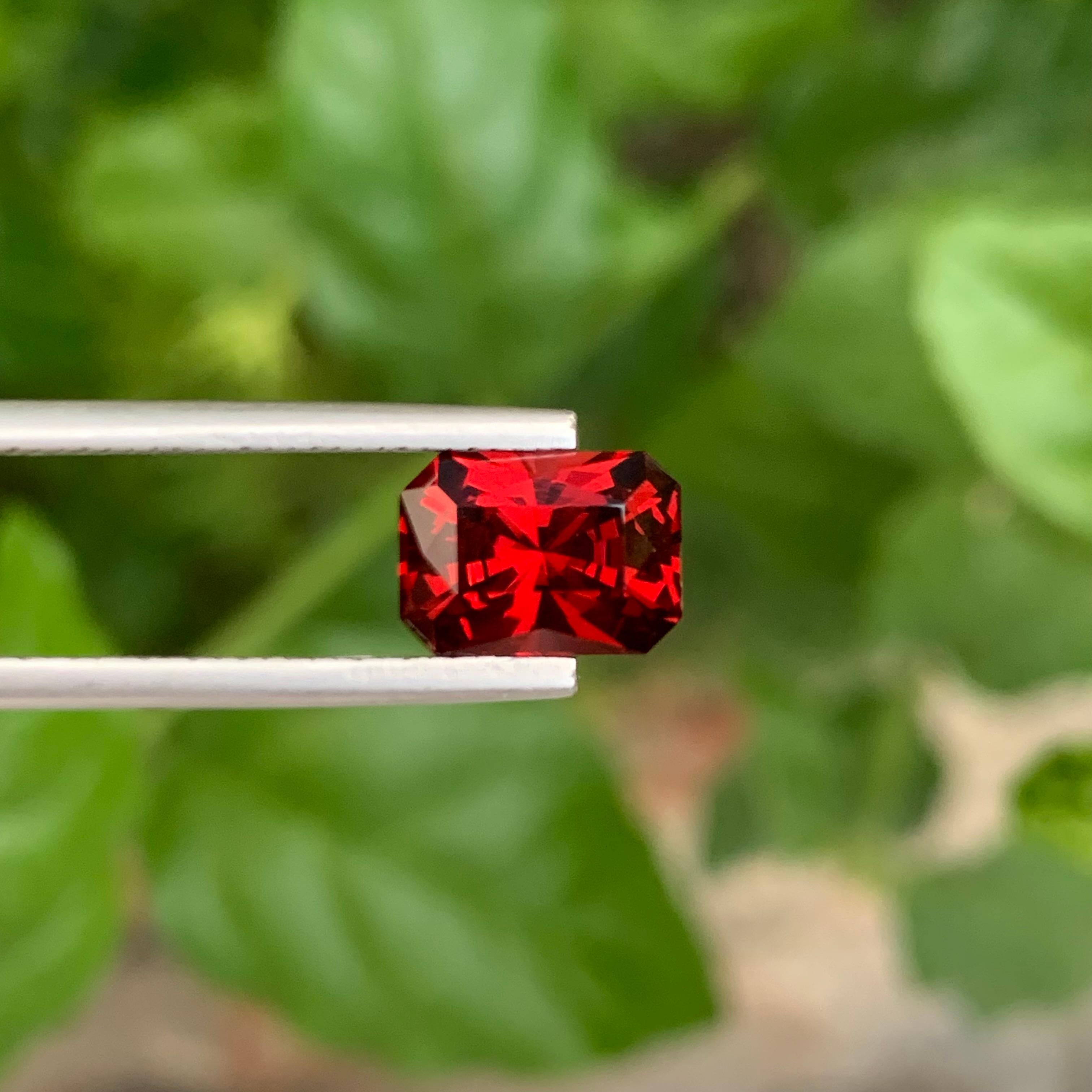 3.20 Carat Natural Pomegranate Seed Colour Loose Red Rhodolite Emerald ...