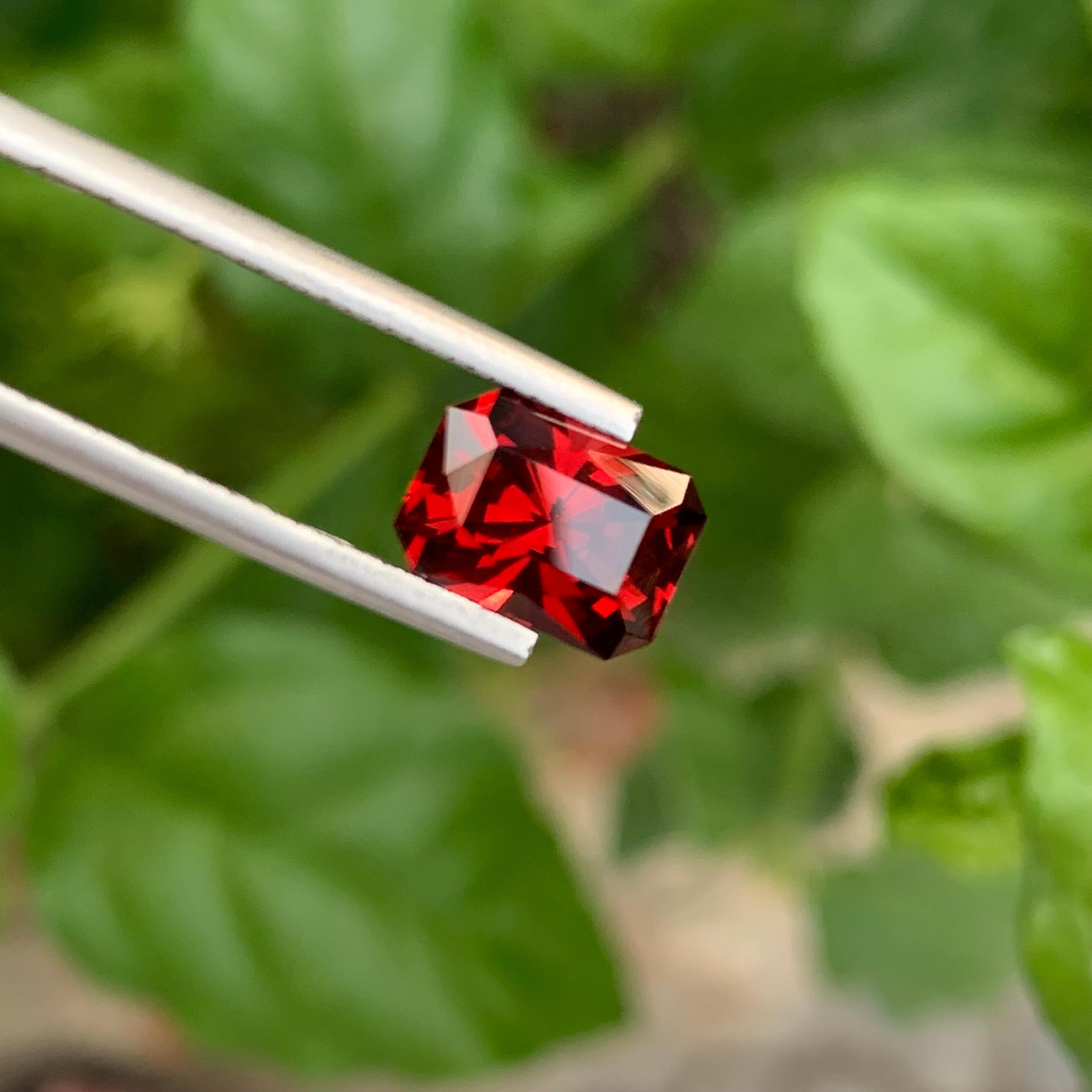 3.20 Carat Natural Pomegranate Seed Colour Loose Red Rhodolite Emerald ...