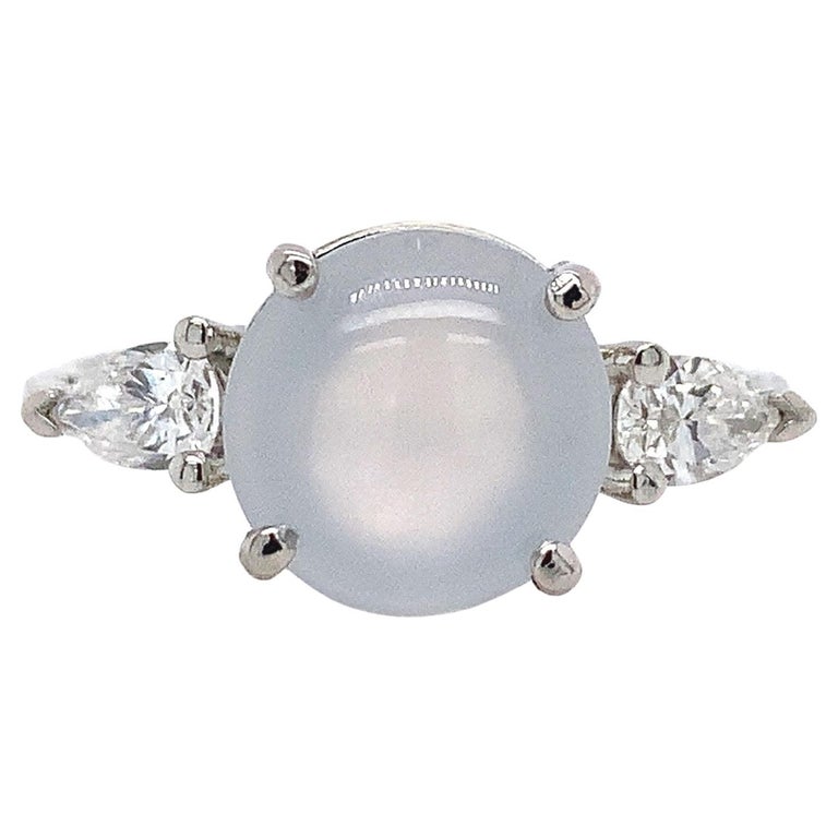 Platinum 3.21ct Ice Jadeite Jade Ring For Sale at 1stDibs