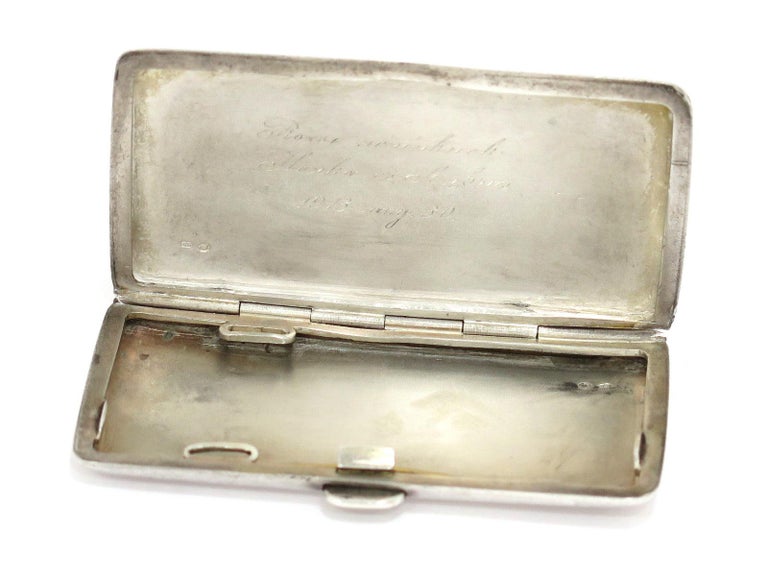 950 Silver Blue Enamel Antique French c. 1913 Cigarette Case For Sale ...