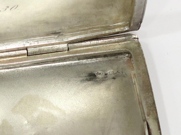 950 Silver Blue Enamel Antique French c. 1913 Cigarette Case For Sale ...