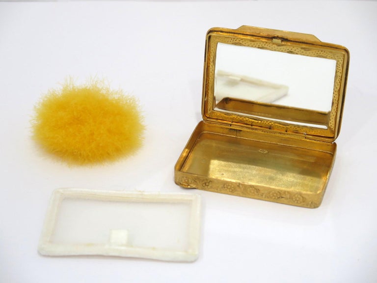 3.25 in - European Silver Gilt Enamel Antique Italian Beautiful Girl ...