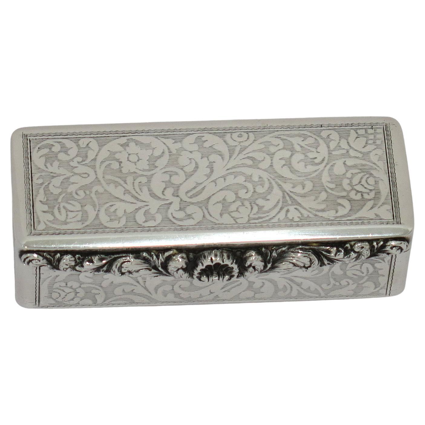 European Silver Gilt Interior Antique Austrian c. 1840 Snuff Box For ...