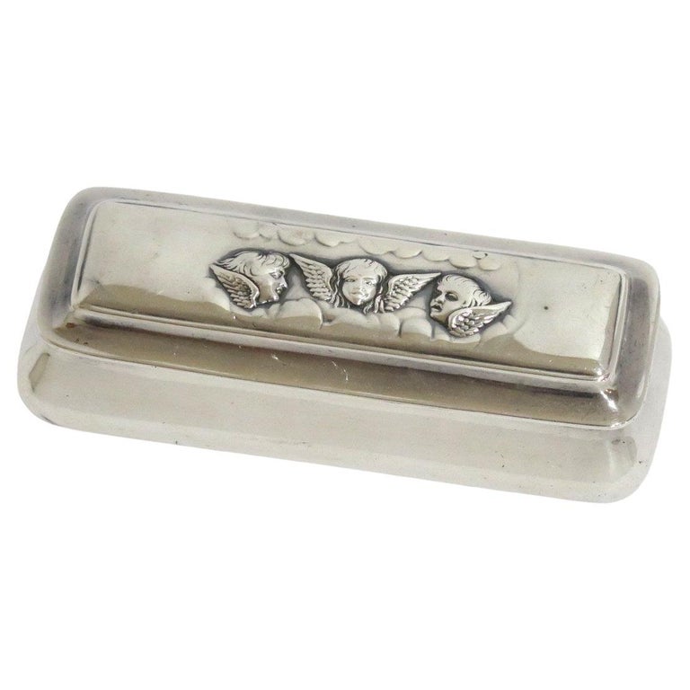 Sterling Silver Antique English Birmingham Three Cupids Snuff Box For ...
