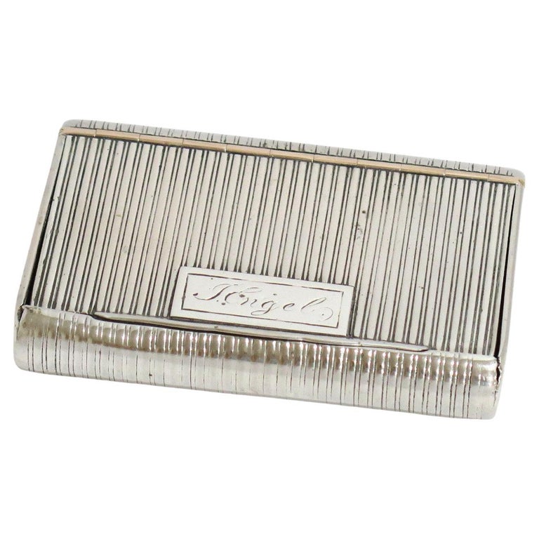 Sterling Silver Gilded Interior Antique Austrian Stripe Pattern Snuff ...