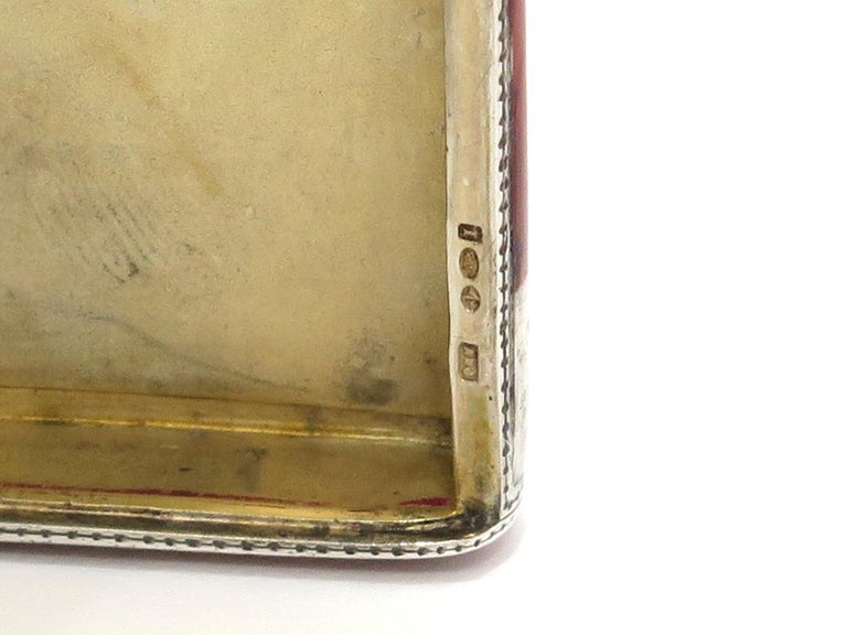 Sterling Silver Red White Enamel Antique London Import Mark Cigarette ...