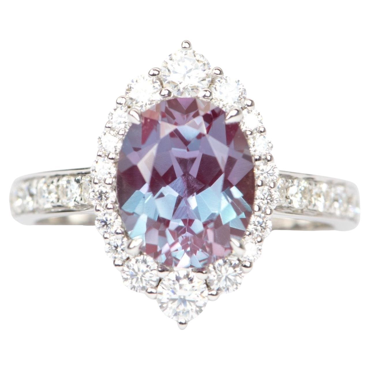 Oval Halo Moissanite Engagement Ring and Crown Nesting Bands, Three ...