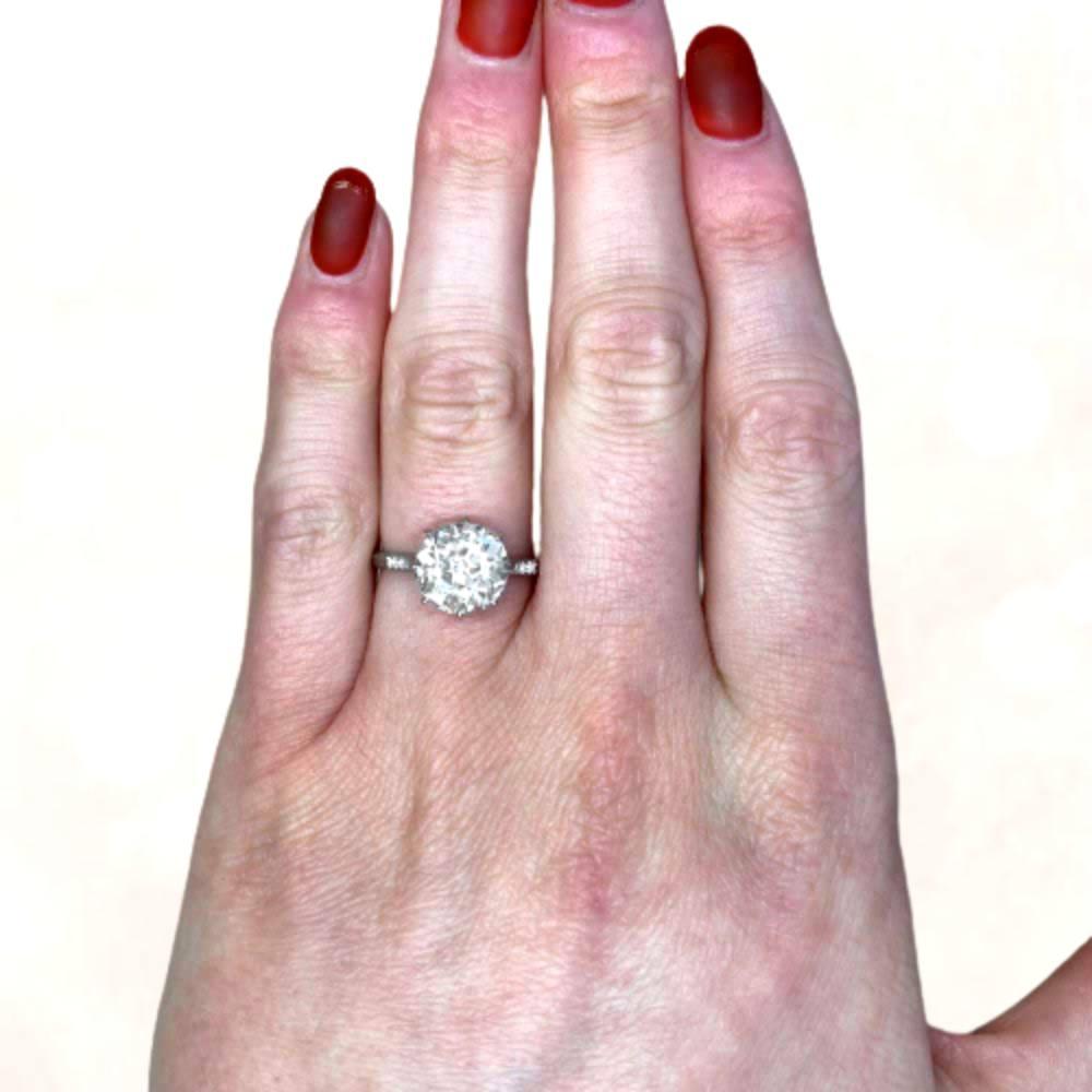 3.29ct Antique Art Deco Diamond Engagement Ring with Old European Cut Diamonds For Sale at 1stDibs