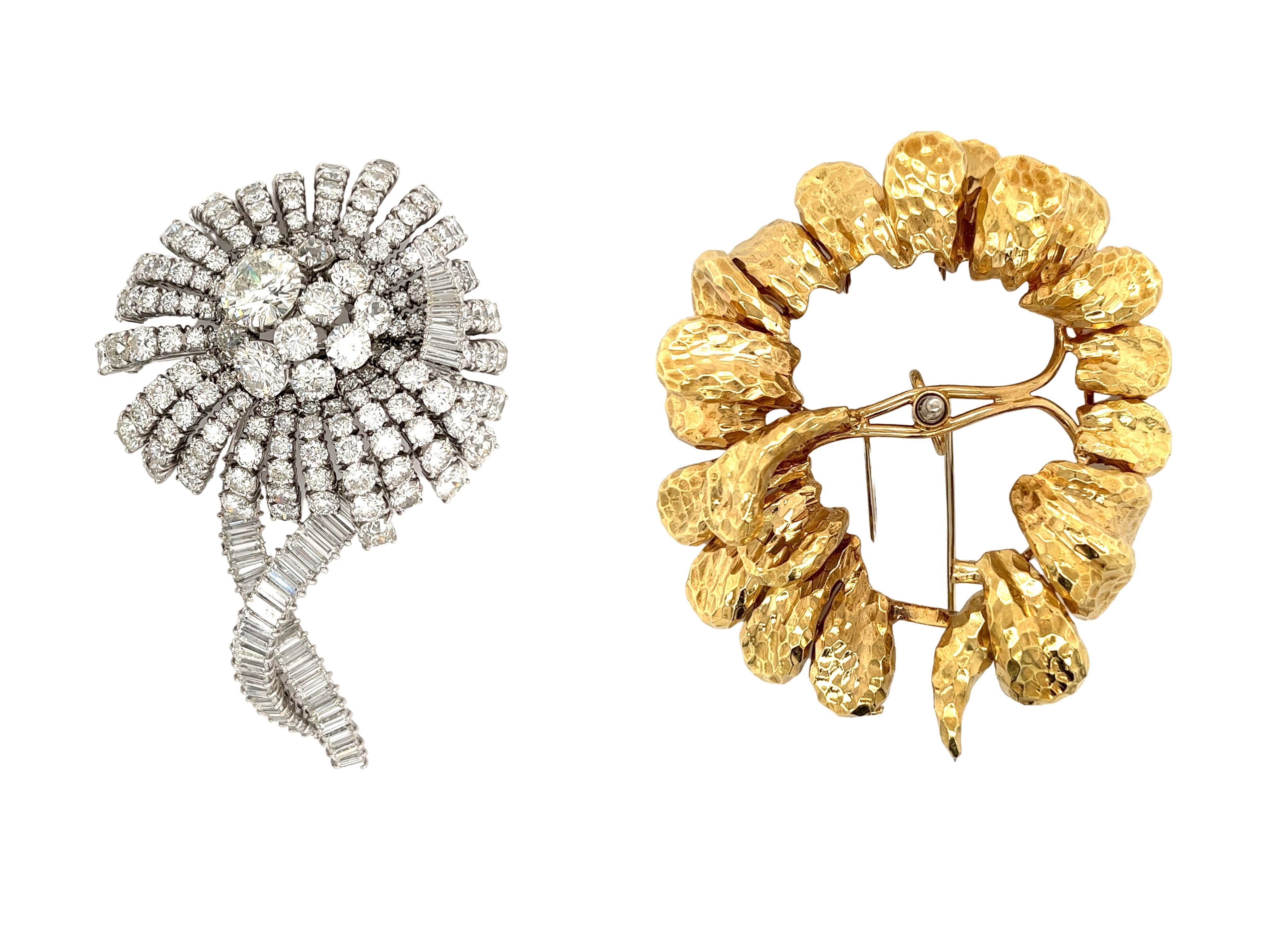 33 Carat Total David Webb Signed Detachable Brooch In Platinum and 18K ...