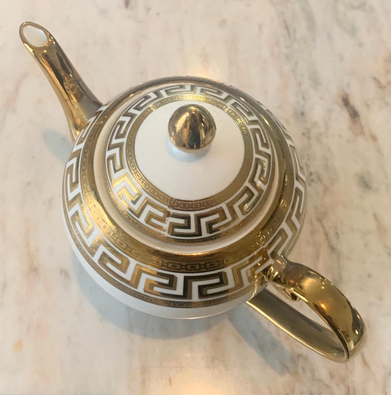 33 Piece German Porcelain and Gold Greek Key Dinnerware in the Manner ...