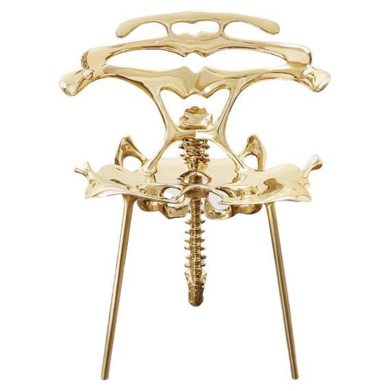 33 Step Lounge Chair Polished Brass by Zhipeng Tan For Sale at 1stDibs