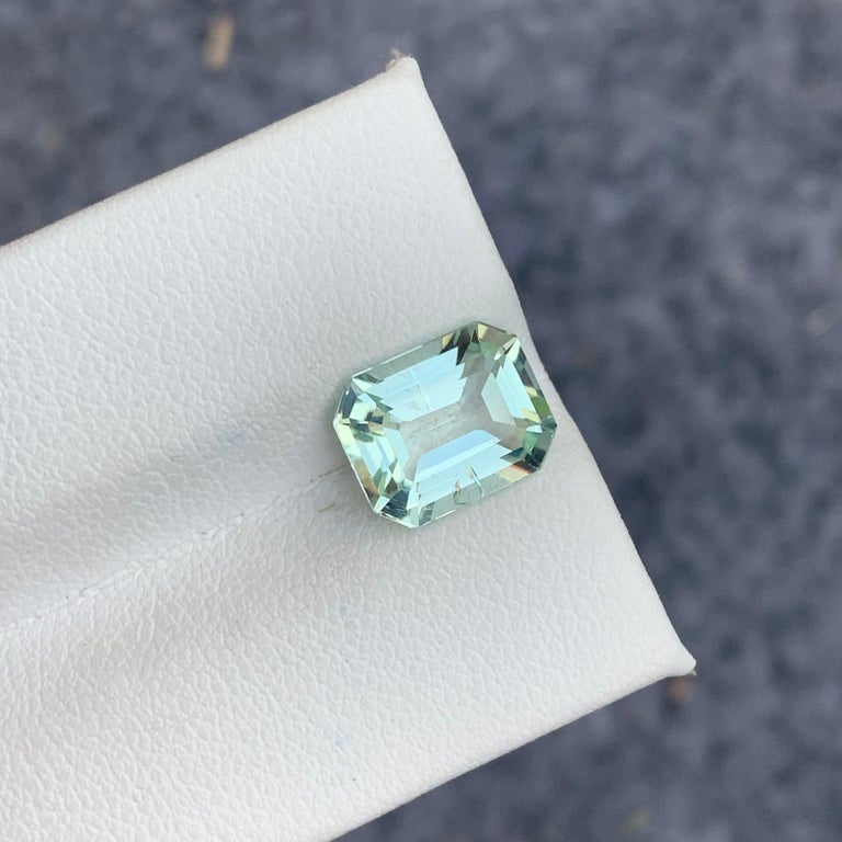 3.30 Carat Natural Loose Light Mint Tourmaline Emerald Cut Shape from ...