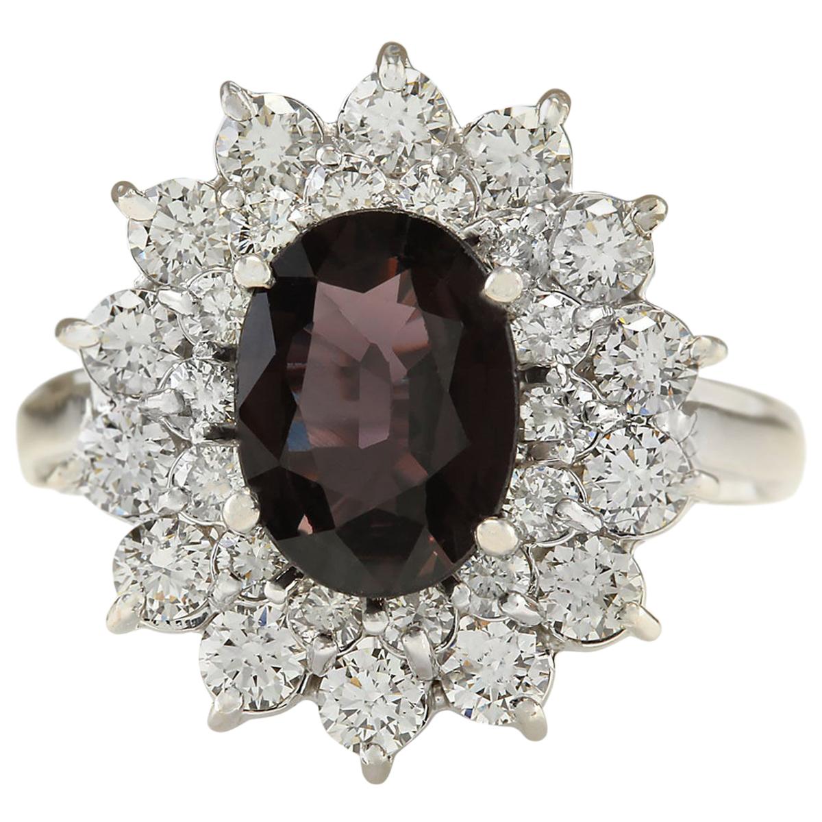 2.30 Carat Natural Sapphire 18 Karat White Gold Diamond Ring For Sale ... 2.30 Carat Natural Sapphire 18 Karat White Gold Diamond Ring For Sale ...