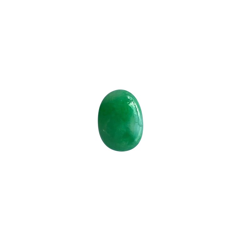 3.30ct Jadeite Jade IGI Certfied ‘A’ Grade Green Oval Cabochon Blister ...