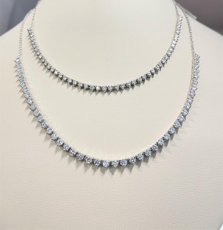 Collier tennis en diamants demi-cercles de 3,35 carats En vente sur 1stDibs