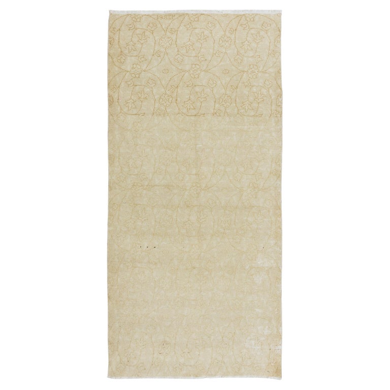 3.3x7 Ft Turkish Rug in Neutral Colors, Vintage Floral Handmade Sun ...