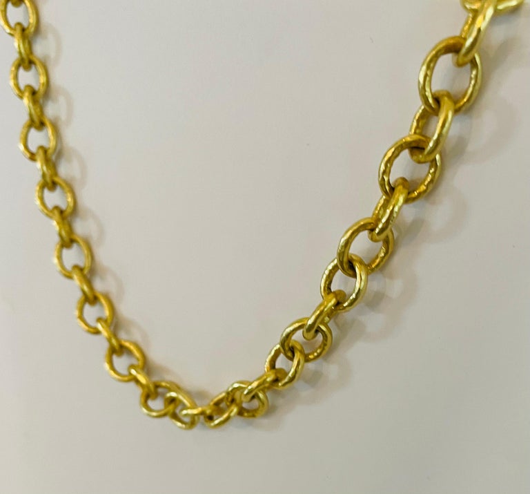34” 20k Gold Handmade Thick Chain Necklace For Sale at 1stDibs