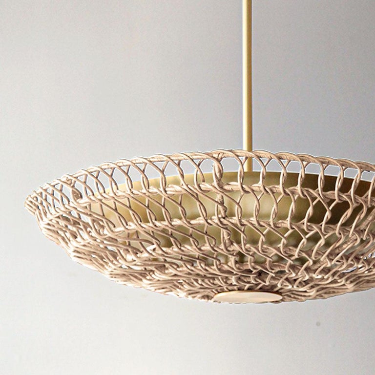 34" Pendant Light in Handwoven Natural Rattan, Ventila Collection For ...