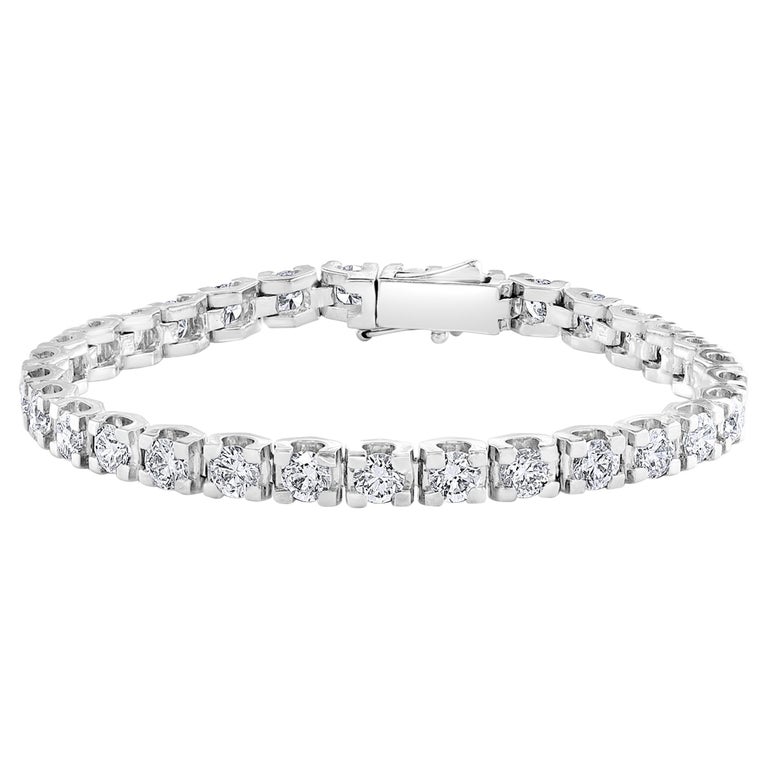 34 Round Diamond 40 Pointer Each Tennis Bracelet in 14 Karat Gold 13.6 ...