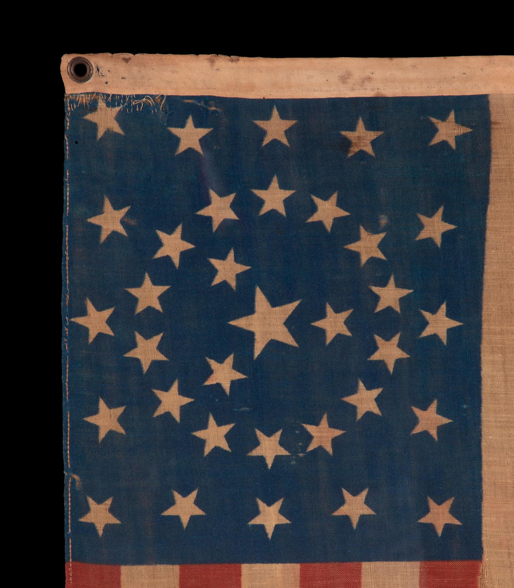 34 Star Antique American Flag with Rare Circle-in-a-square Pattern For ...