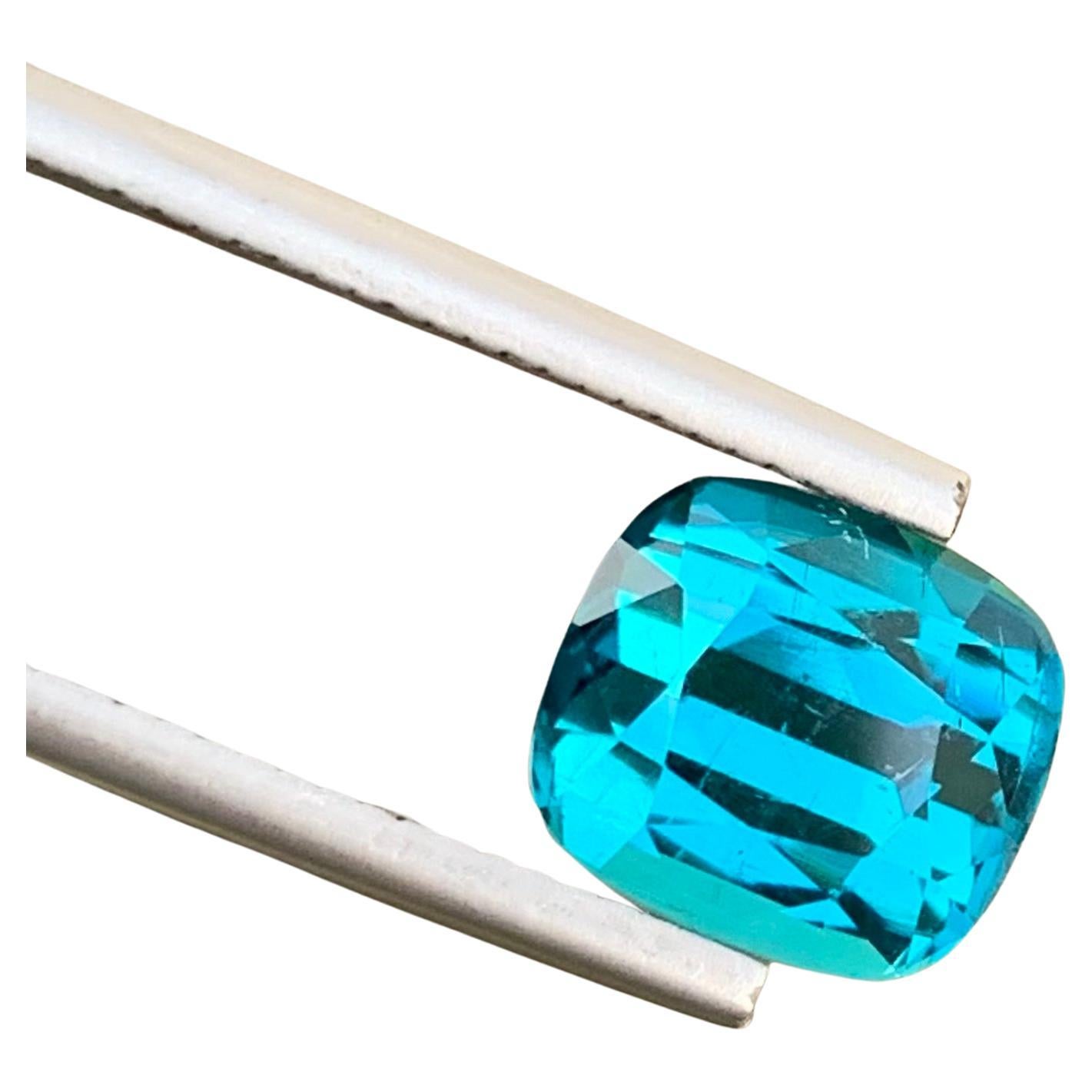 3.40 Carats Gorgeous Loose Blue Indicolite Tourmaline Cushion Cut Ring ...