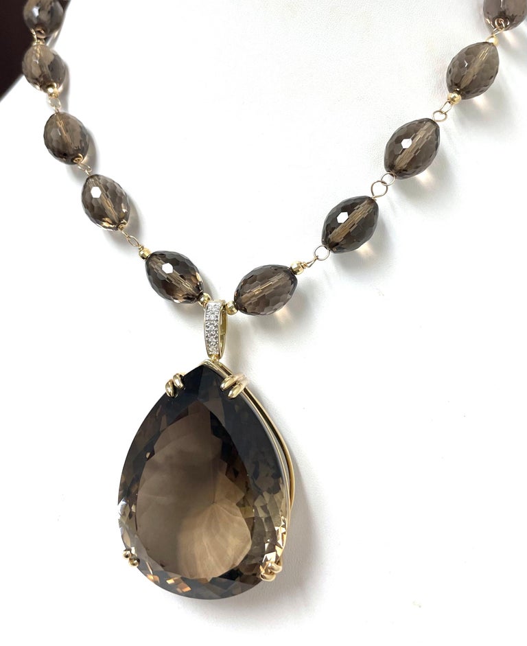 340 Carats Smoky Quartz Pendant Necklace For Sale at 1stDibs