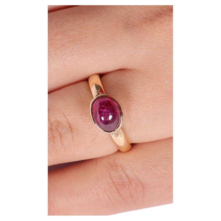 3.48 Carat Burma Ruby Natural 18Kt Solid Yellow Gold Solitaire Ring For Sale at 1stDibs